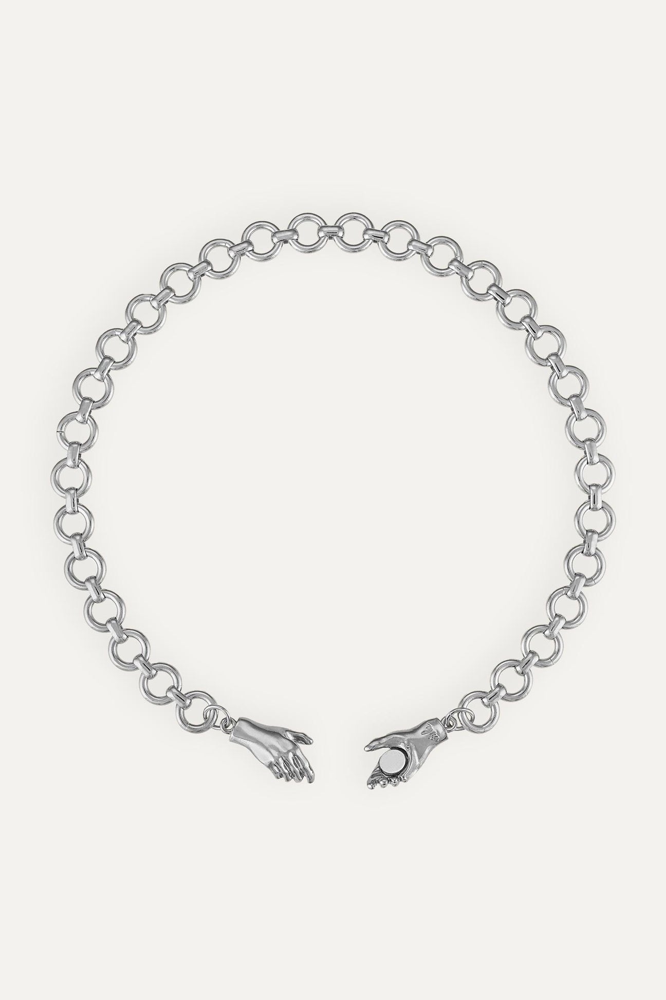 MLE Gentlewoman's Agreement® Handshake Necklace in Silver